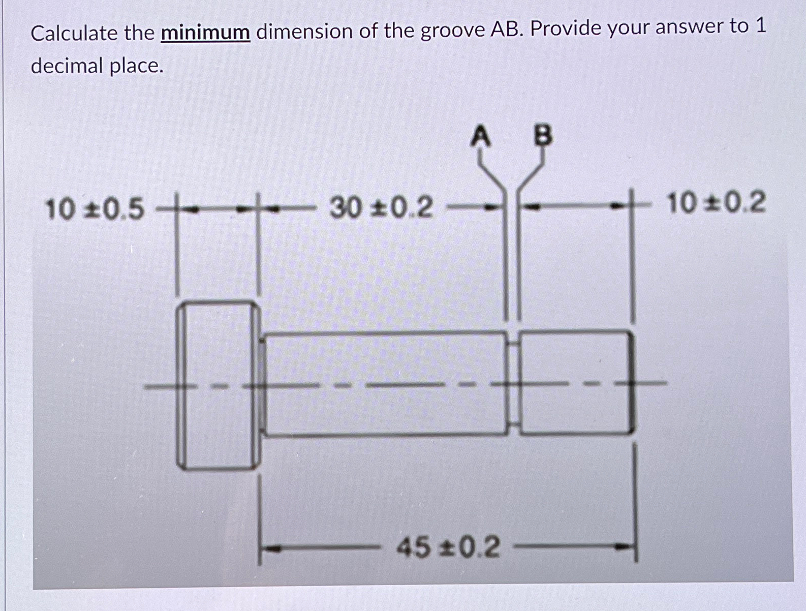 Solved Calculate the minimum dimension of the groove AB. | Chegg.com