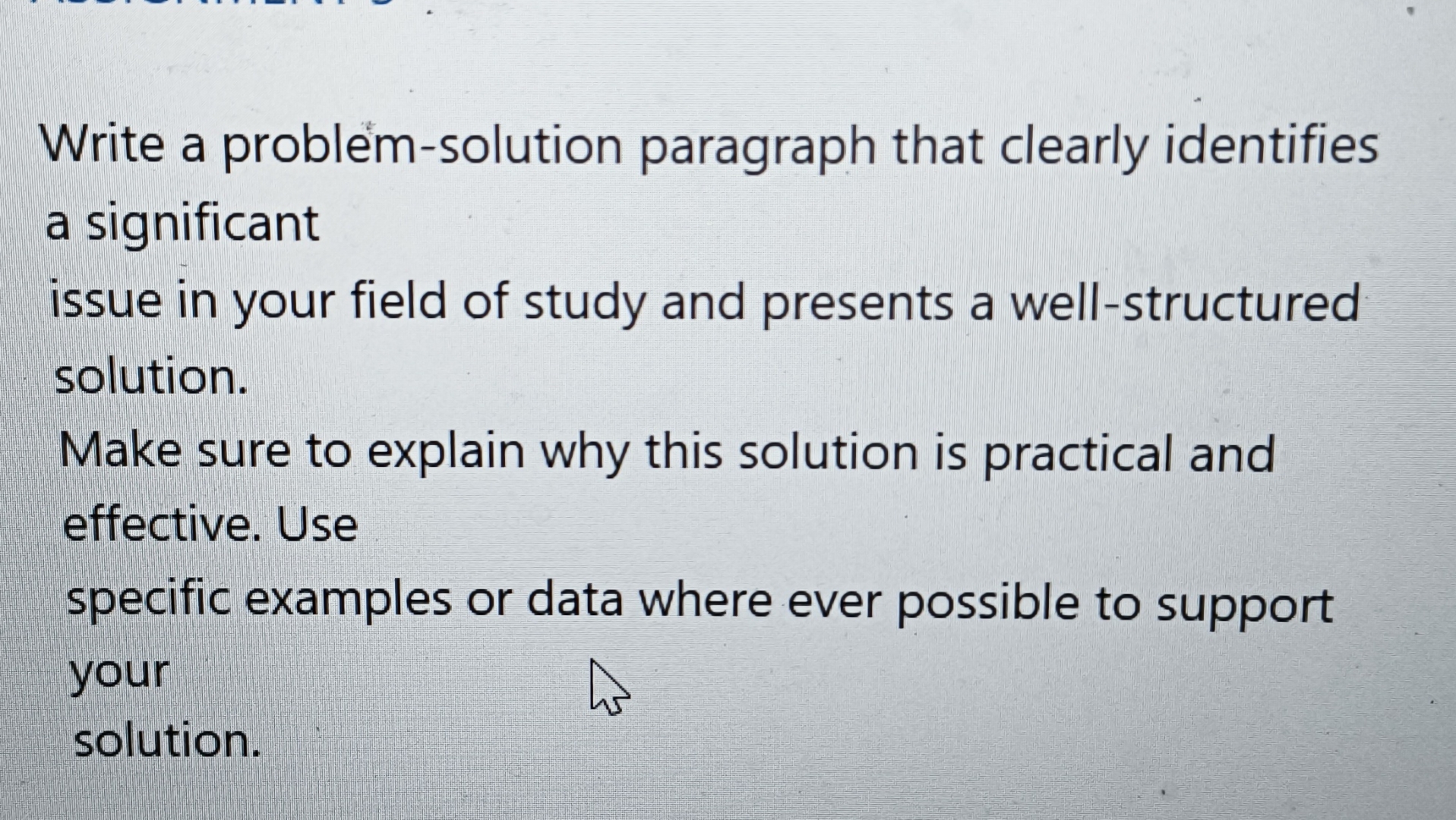 Solved Write a problem-solution paragraph that clearly | Chegg.com