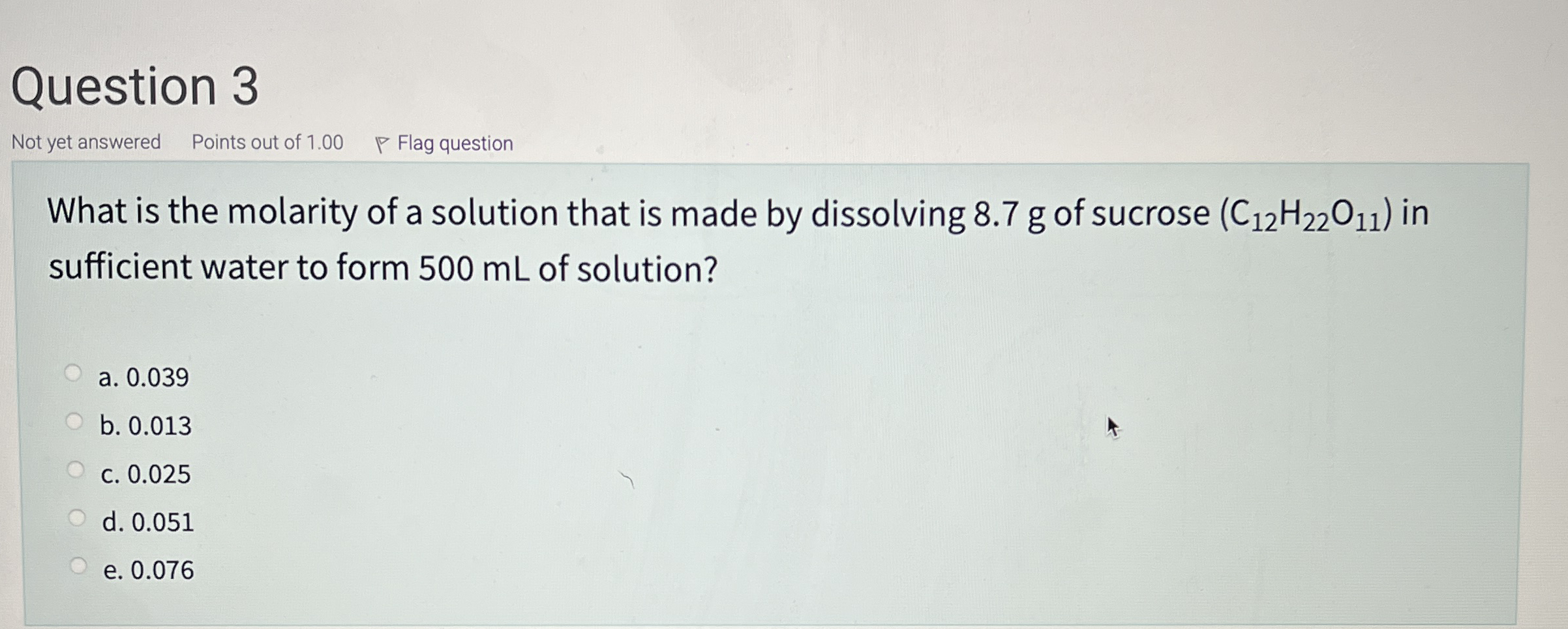 Solved What is the molarity of a solution that is made by | Chegg.com