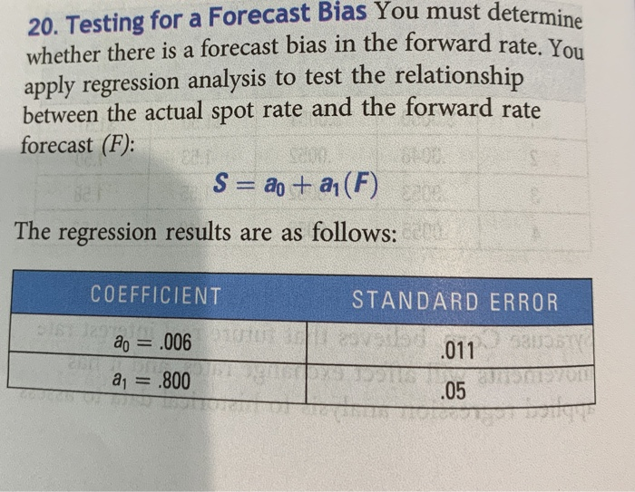 20. Testing for a Forecast Bias You must determ | Chegg.com