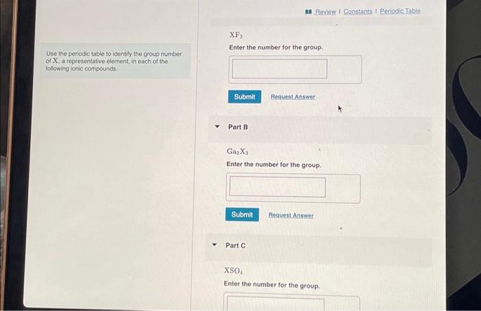 Solved Use the periodic table to identify the group number | Chegg.com