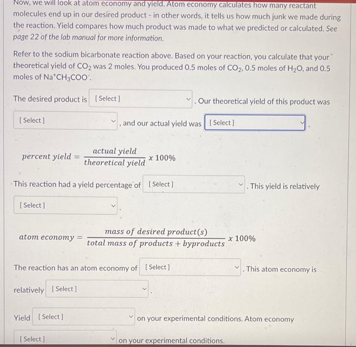 Solved Now, we will look at atom economy and yield. Atom | Chegg.com