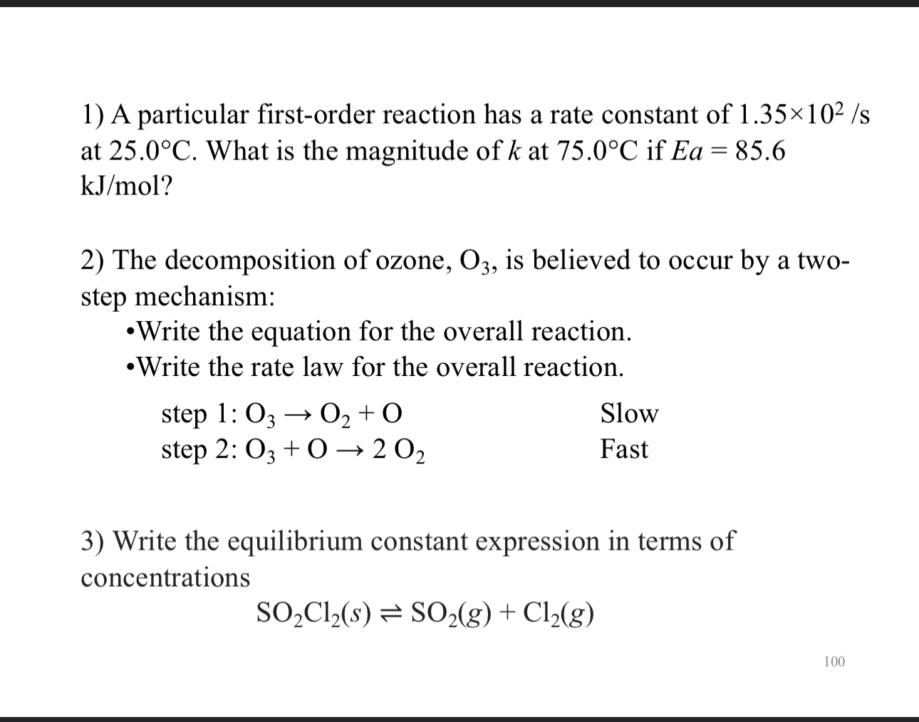 Solved A Particular First Order Reaction Has A Rate Constant