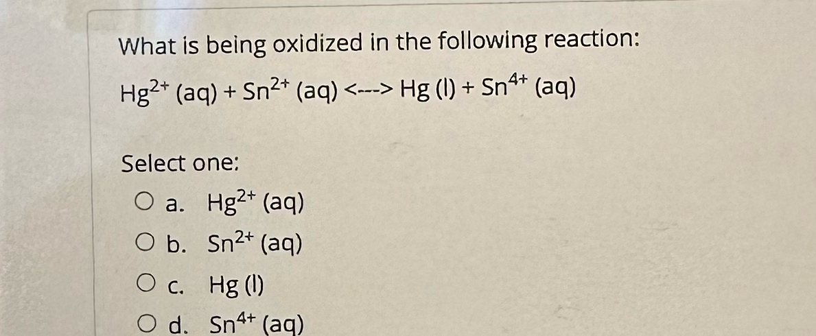 Solved What is being oxidized in the following | Chegg.com