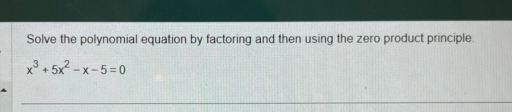 Solved Solve the polynomial equation by factoring and then | Chegg.com