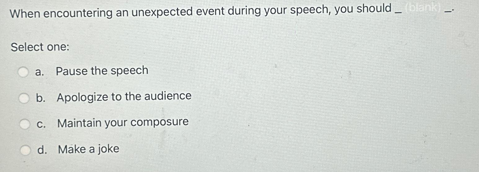 Solved When encountering an unexpected event during your | Chegg.com