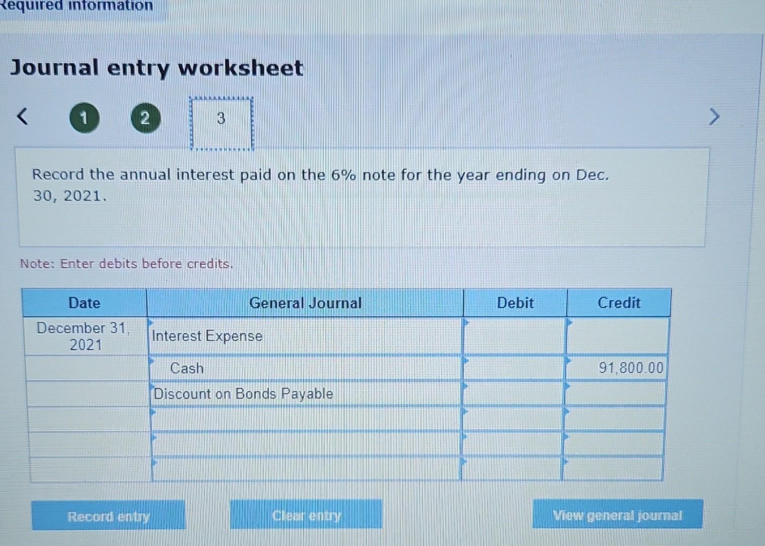 Journal entry worksheet Record the issuance of the 6% | Chegg.com