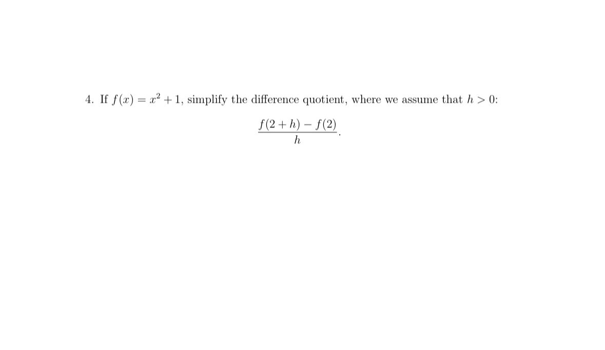 Solved If f(x)=x2+1, ﻿simplify the difference quotient, | Chegg.com