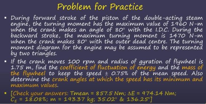 Solved Problem for Practice - During forward stroke of the | Chegg.com