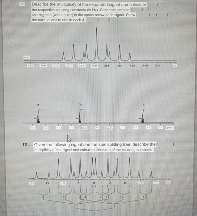 Solved spectrocospy1. Describe the multiplicity of the | Chegg.com