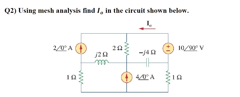 Solved Using mesh analysis find Io ﻿in the circuit shown | Chegg.com
