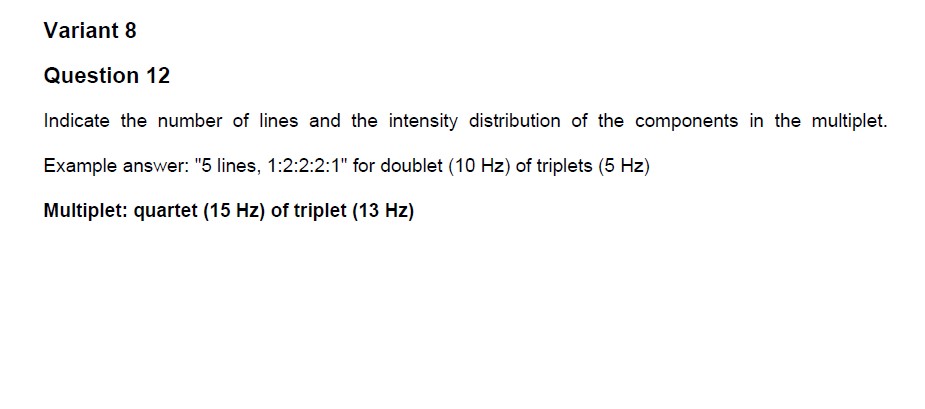Solved Variant 8 ﻿Question 12 ﻿Indicate the number of lines | Chegg.com