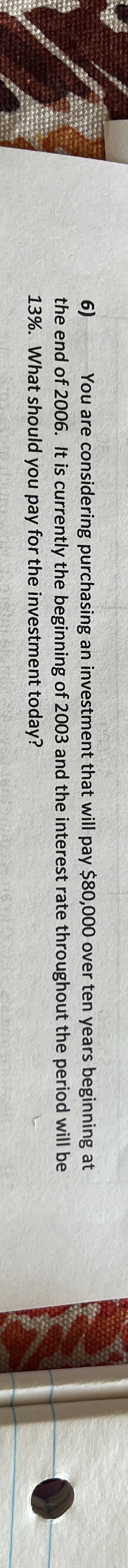 Solved You are considering purchasing an investment that | Chegg.com