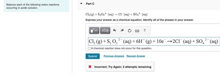 Solved Balance each of the following redox reactions | Chegg.com