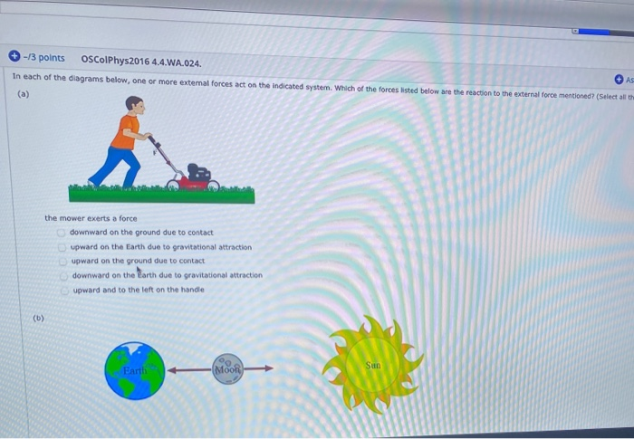 Solved -13 points OSColPhys2016 4.4.WA.024. In each of the | Chegg.com Solved -13 points OSColPhys2016 4.4.WA.024. In each of the | Chegg.com