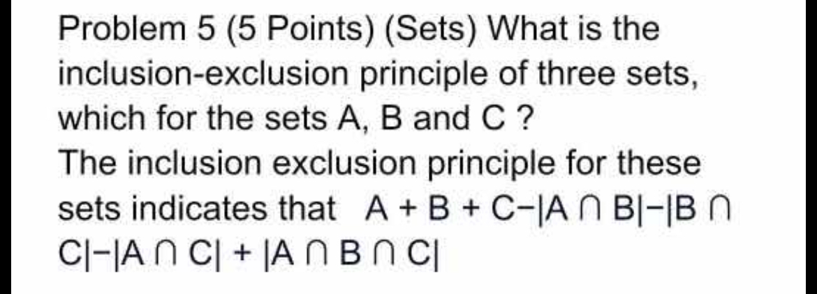 Solved Problem 5 (5 ﻿Points) (Sets) ﻿What is | Chegg.com