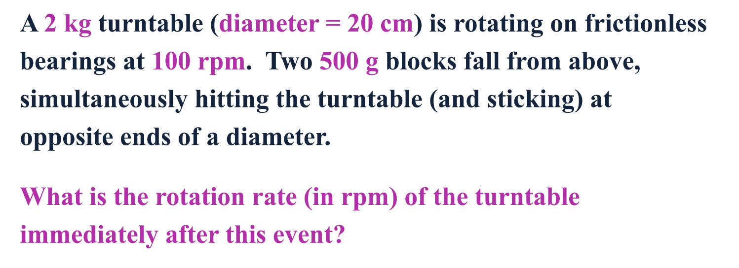 Solved A 2kg ﻿turntable (diameter =20cm ) ﻿is rotating on | Chegg.com