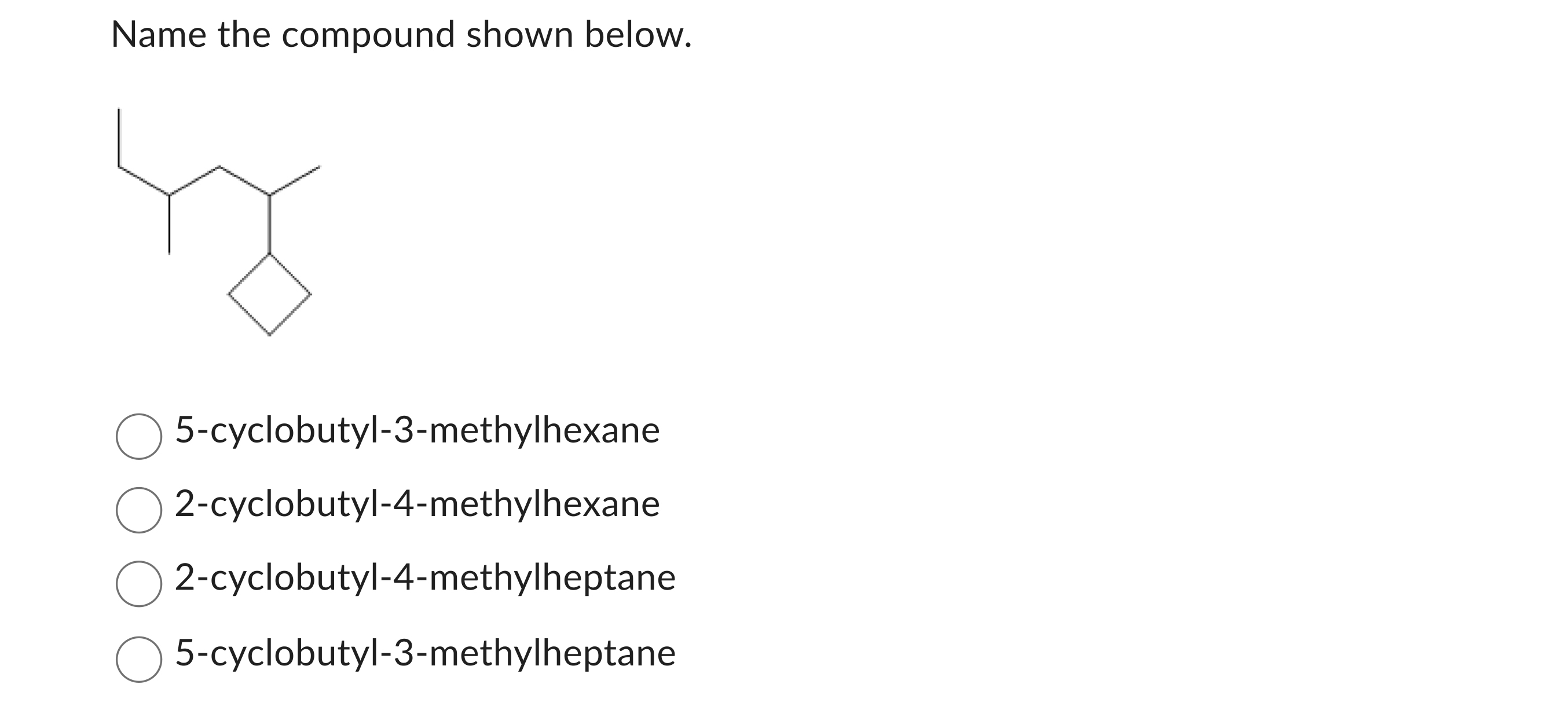 Solved Name the compound shown | Chegg.com