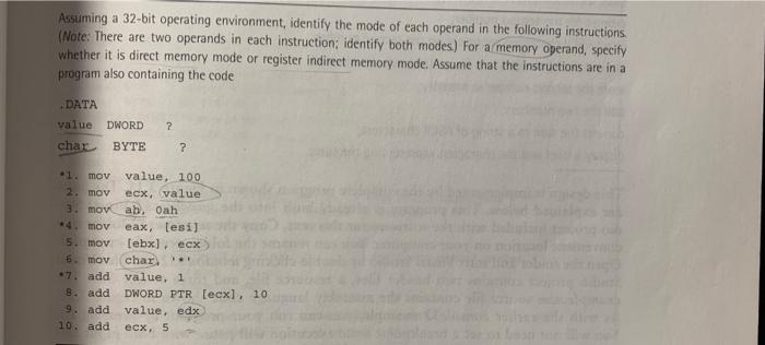 Solved Assuming a 32-bit operating environment, identify the | Chegg.com