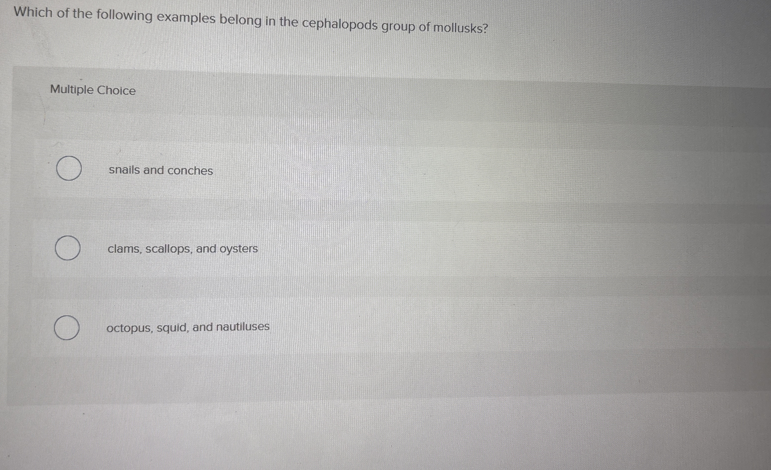 Solved Which of the following examples belong in the | Chegg.com