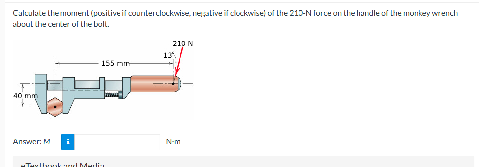 Solved Calculate the moment (positive if counterclockwise, | Chegg.com
