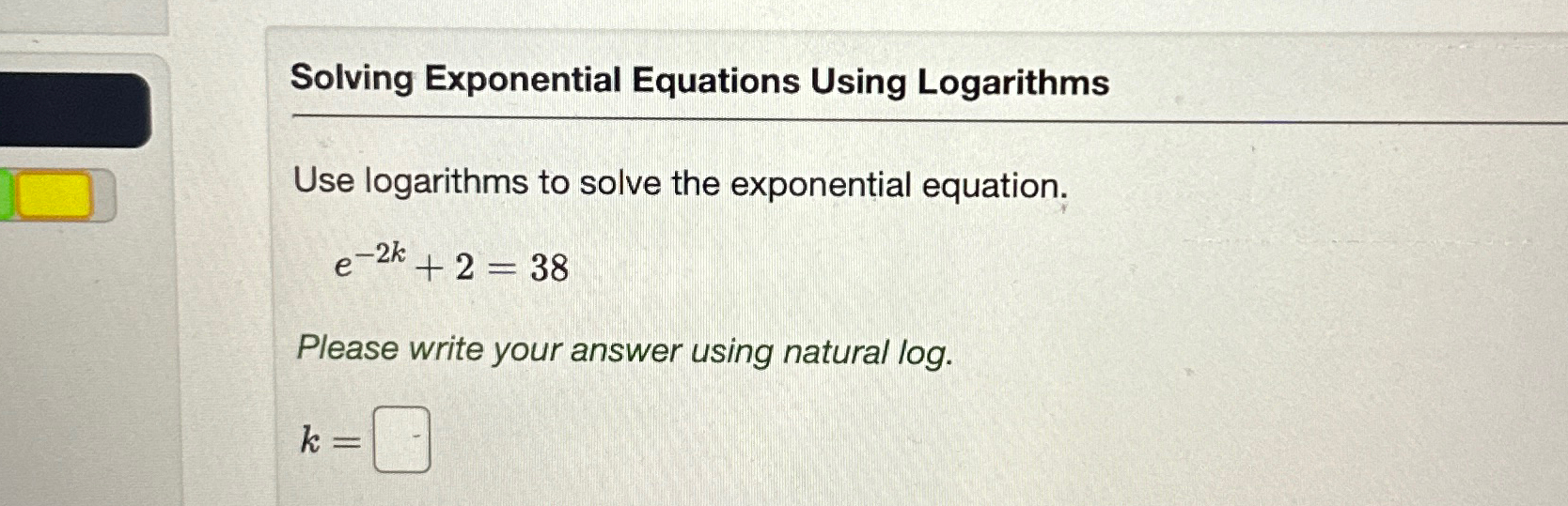Solved Solving Exponential Equations Using LogarithmsUse | Chegg.com
