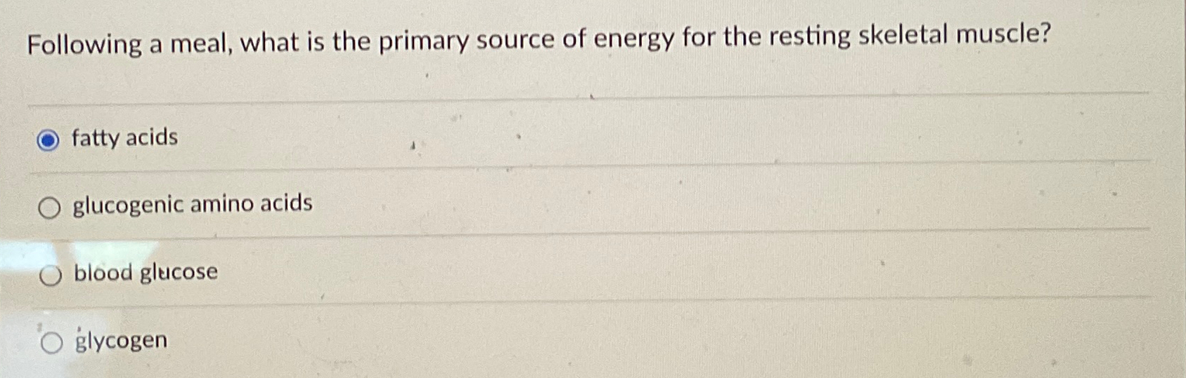 Solved Following a meal, what is the primary source of | Chegg.com