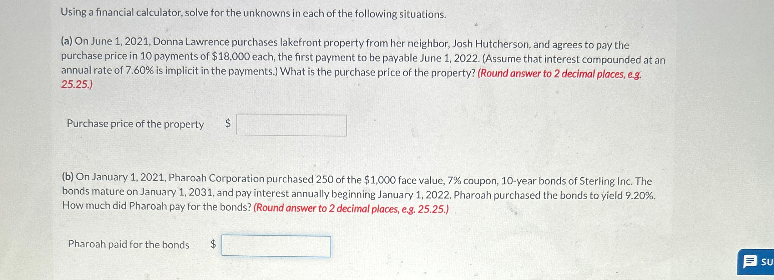 Solved Using a financial calculator, solve for the unknowns | Chegg.com