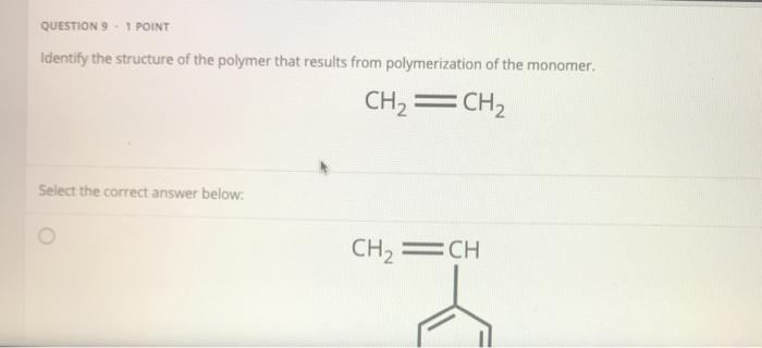 Solved QUESTION 9 - 1 POINT Identify the structure of the | Chegg.com