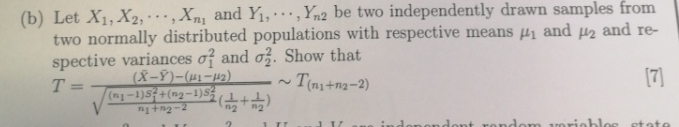Solved (b) ﻿Let x1,x2,cdots,xn1 ﻿and Y1,cdots,Yn2 ﻿be two | Chegg.com