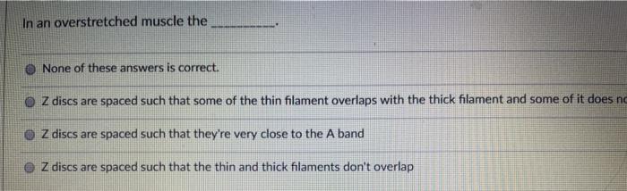 Solved In an overstretched muscle the None of these answers | Chegg.com