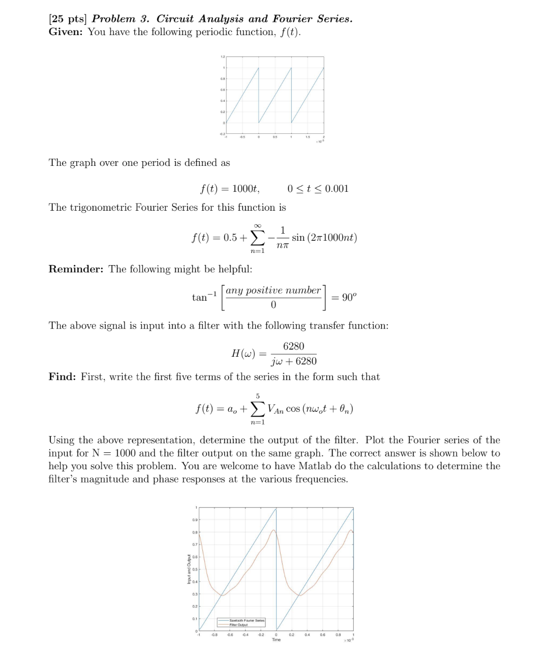 Solved 25 Pts Problem 3 Circuit Analysis And Fourier