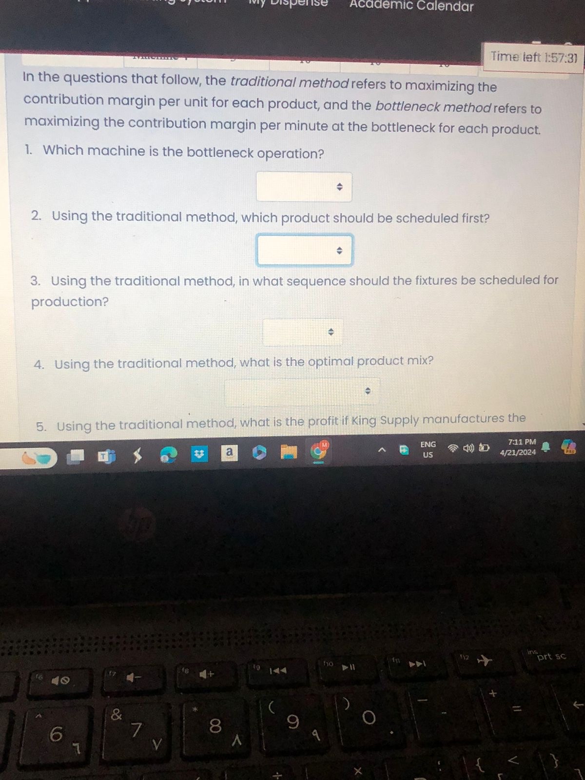 Solved Time left 1:57:31In the questions that follow, the | Chegg.com