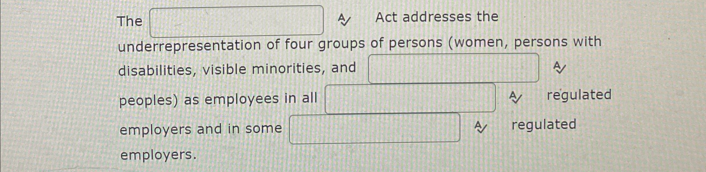 Solved TheA Act addresses theunderrepresentation of four | Chegg.com