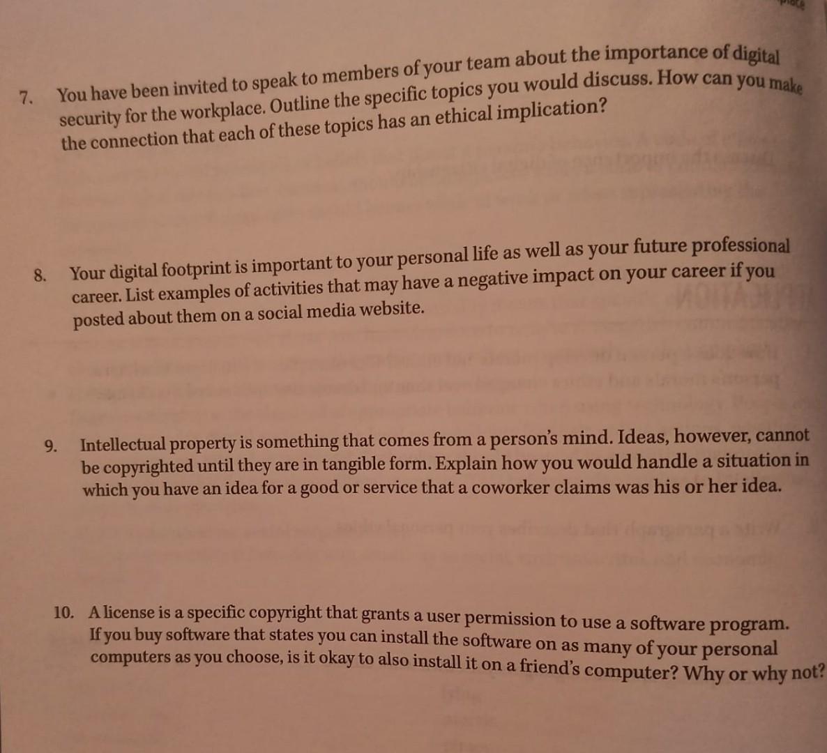 1. How does a person develop morals and ethics? Cite | Chegg.com