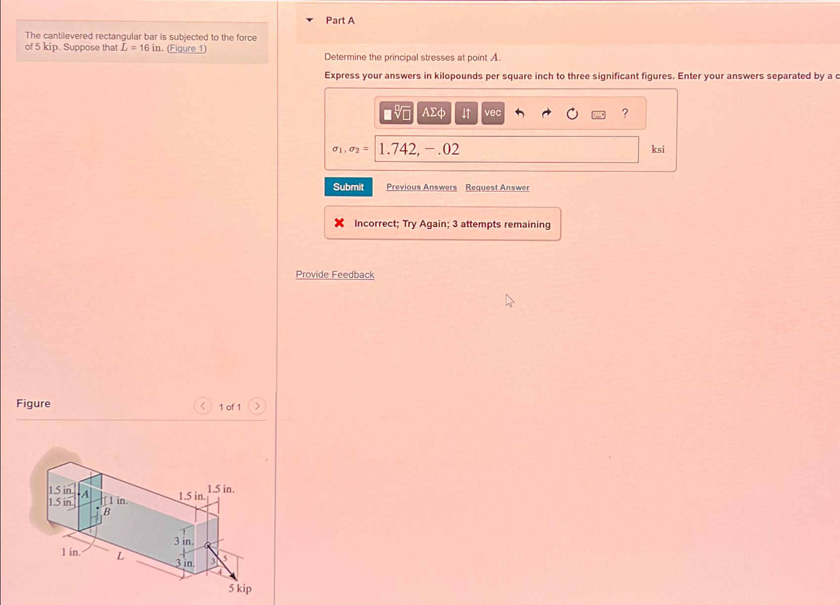 Solved The cantilevered rectangular bar is subjected to the | Chegg.com