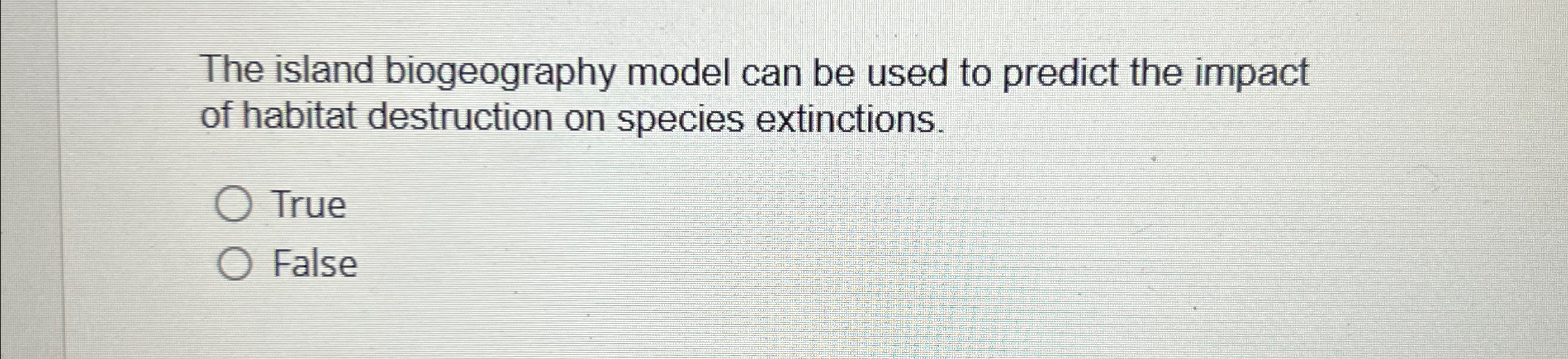 Solved The island biogeography model can be used to predict | Chegg.com