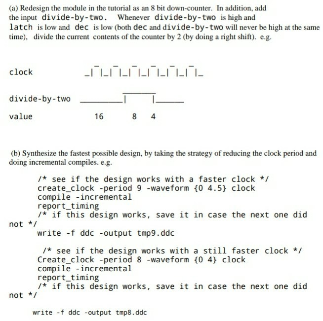 (a) Redesign the module in the tutorial as an 8 bit | Chegg.com