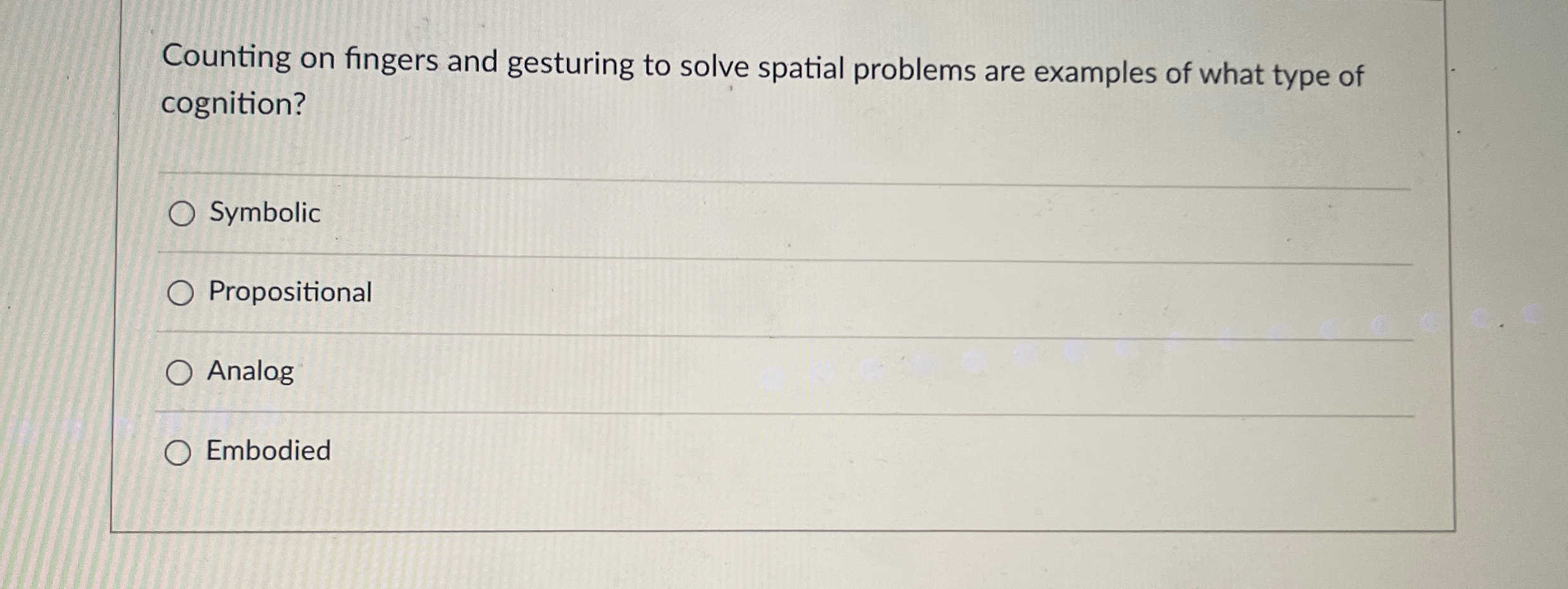 Solved Counting on fingers and gesturing to solve spatial | Chegg.com