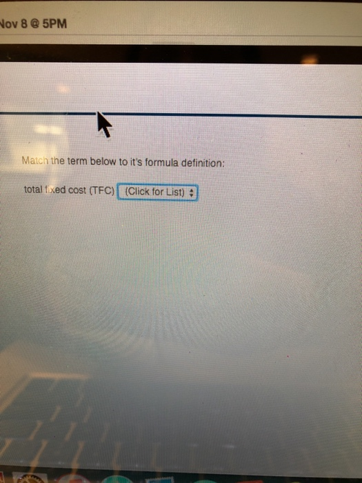 Solved Hov 8 @ 5PM Match the term below to it's formula | Chegg.com