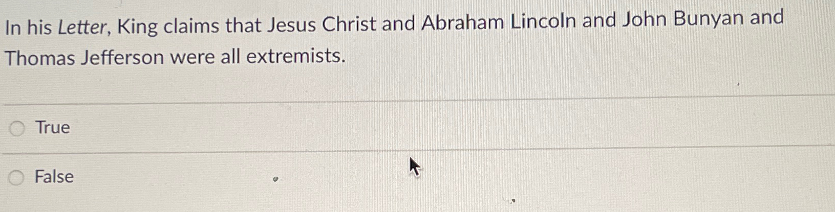 Solved In his Letter, King claims that Jesus Christ and | Chegg.com