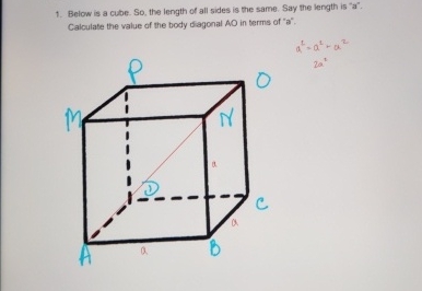 Solved Below is a cube. So, ﻿the length of all sides is the | Chegg.com