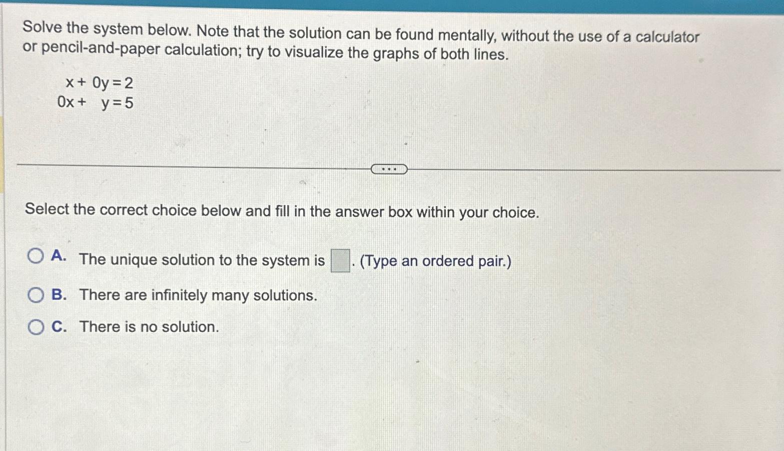 Solved Solve the system below. Note that the solution can be | Chegg.com