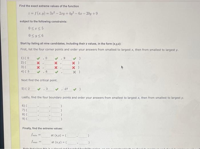 Solved Find the exact extreme values of the function | Chegg.com