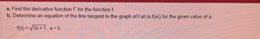Solved A ﻿find The Derivative Function F ﻿for The Function
