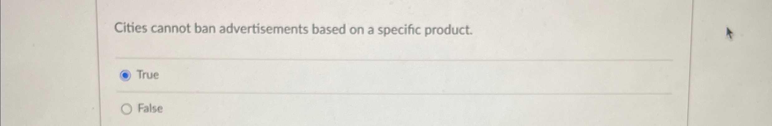 Solved Cities cannot ban advertisements based on a specific | Chegg.com