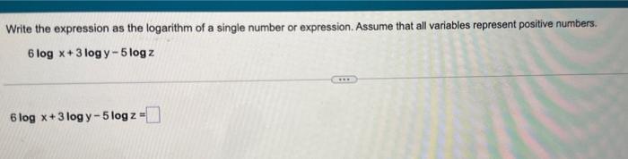 Solved Write the expression as the logarithm of a single | Chegg.com