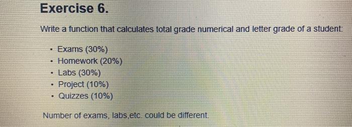 Exercise 6 Write A Function That Calculates Total 4955