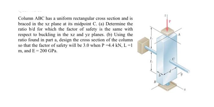 Solved Column ABC has a uniform rectangular cross section | Chegg.com