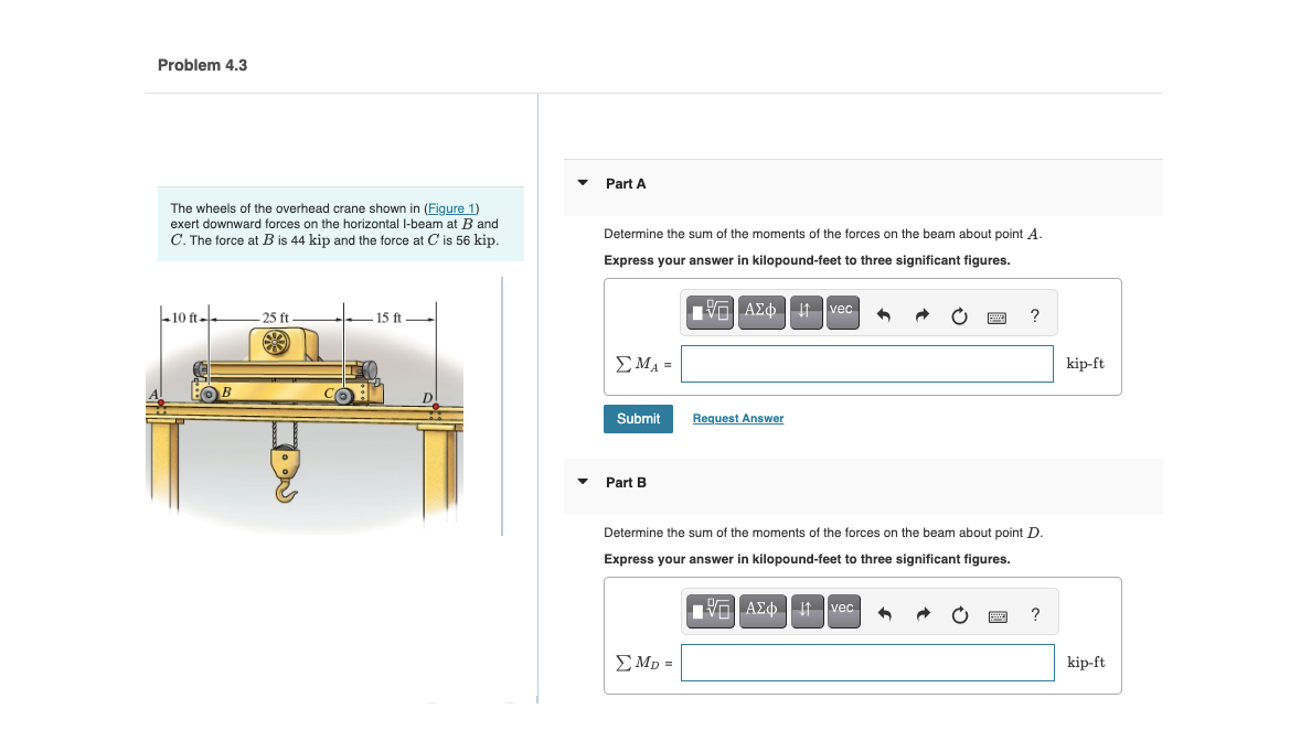 Solved Problem 4.3The wheels of the overhead crane shown in | Chegg.com